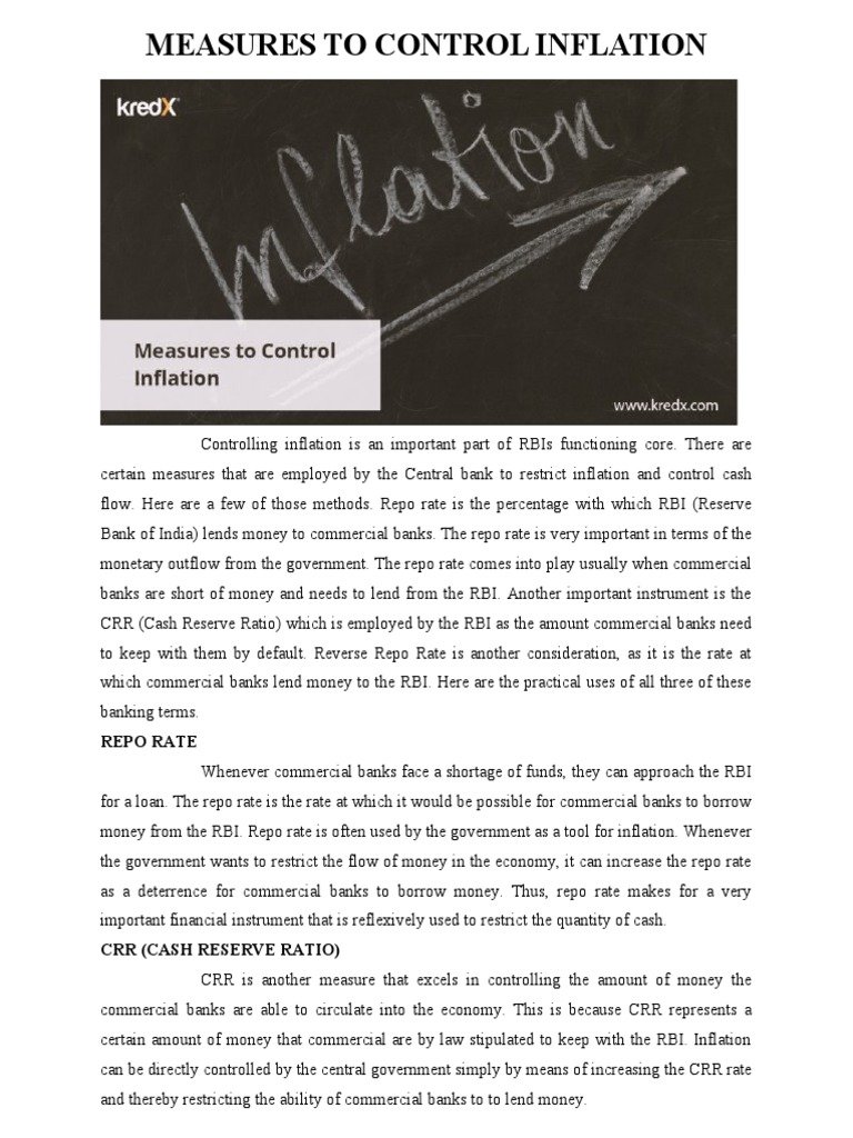Measures To Control Inflation | PDF | Reserve Bank Of India ...