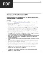 SI Scholarship CV Template 2025/2026 | PDF