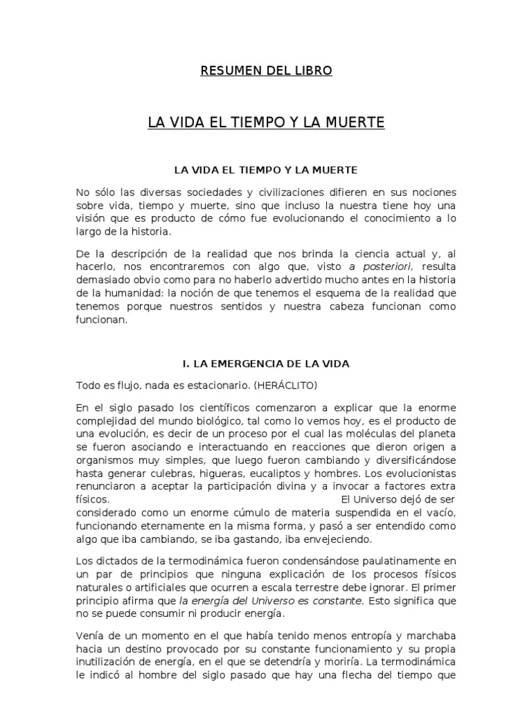La vida el tiempo y la muerte | Mente inconsciente | Vida