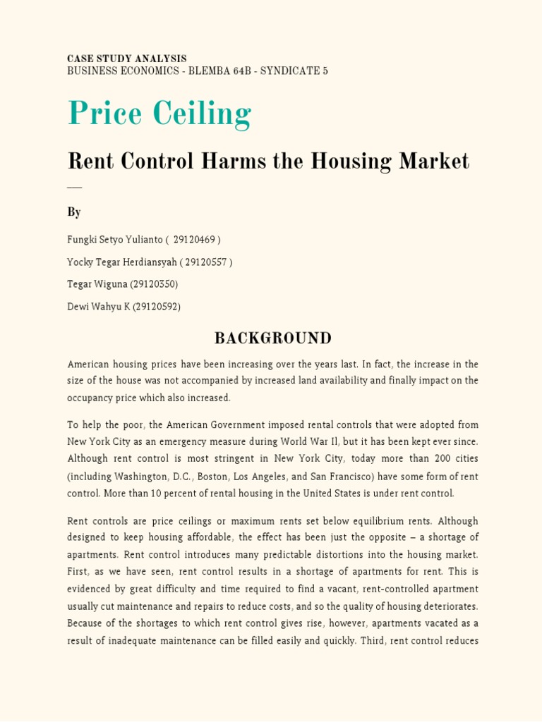 Effects of Rent Control on Housing Market | PDF | Supply (Economics ...