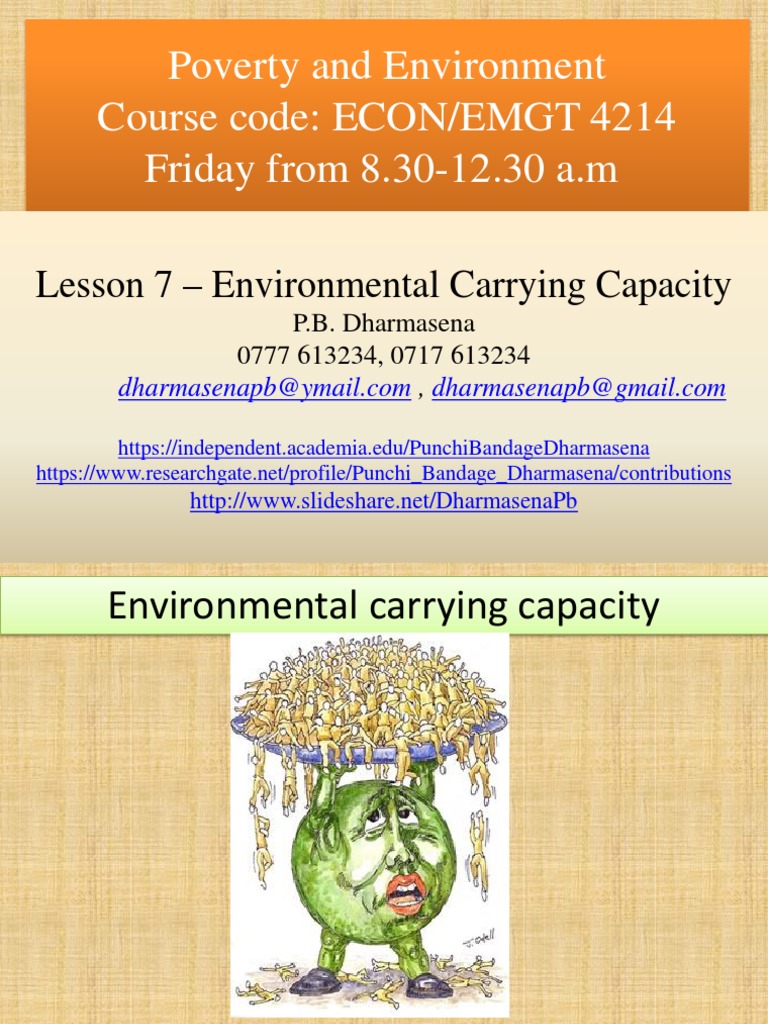 Understanding Environmental Carrying Capacity | PDF | Environmental ...