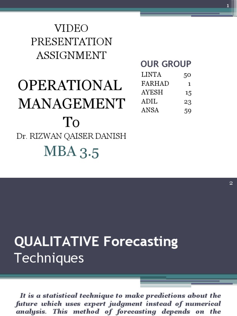 Qualitative Forecasting Techniques Overview | PDF