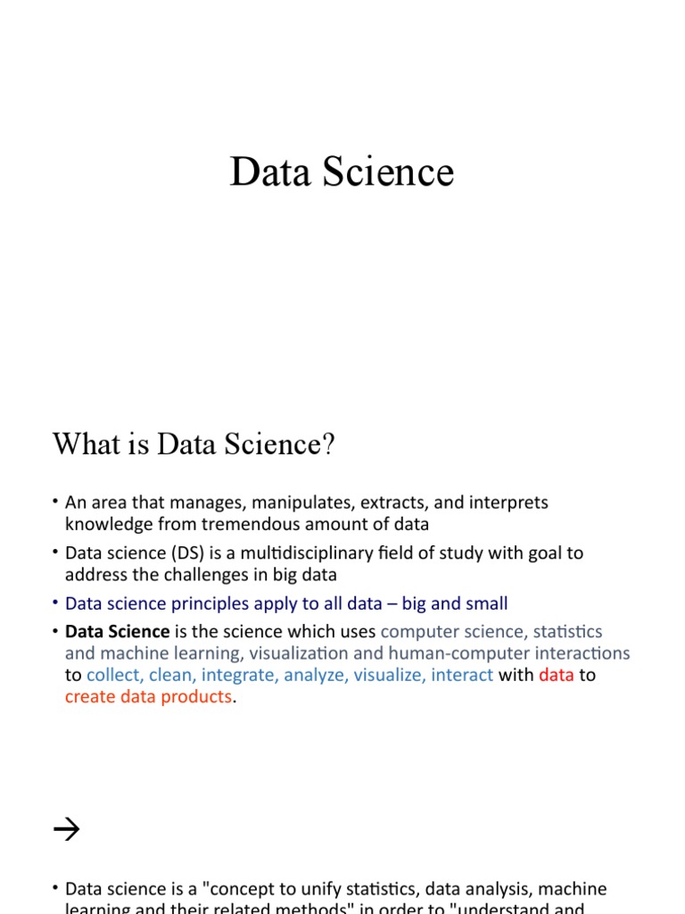 Data Science - Lecture Slides | PDF