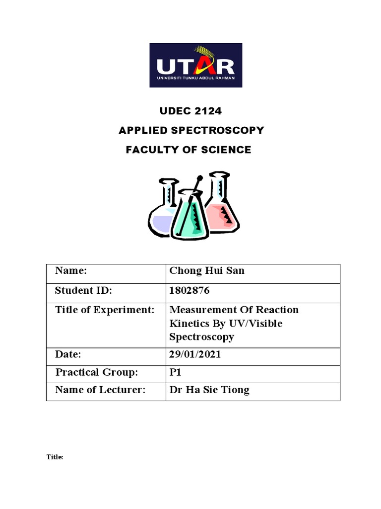 UV-Vis Kinetics of Iodate Reaction | PDF | Chemical Kinetics ...