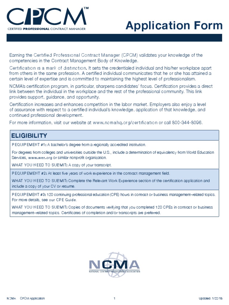 CPCM Certification Application Guide | PDF | Professional Development | Certification