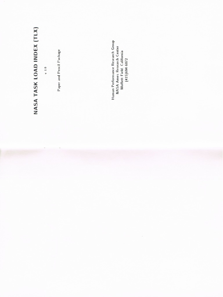 Nasa TLX Manual | PDF