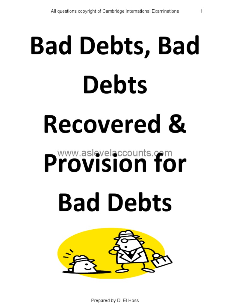 Bad Debts, Bad Debts Recovered & Provision For Bad Debts | PDF | Bad ...