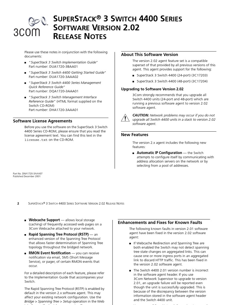 3com 4400 Switch Config | PDF | Network Switch | Command Line Interface