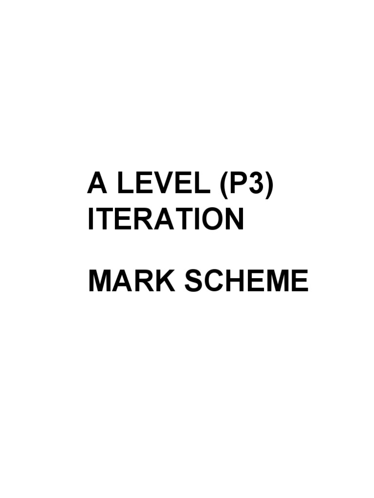 Iteration Mark Scheme | PDF | Sine | Derivative