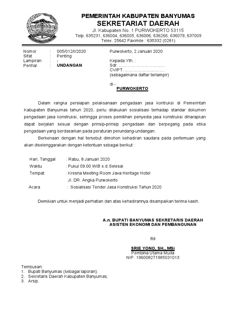 Undangan Dan Peserta Sosialisasi SDP Tender 2020 | PDF Undangan Dan Peserta Sosialisasi SDP Tender 2020 | PDF