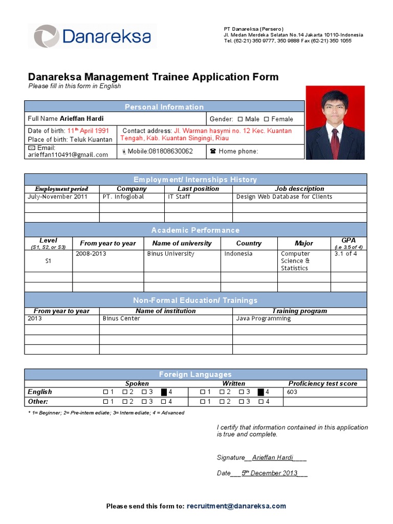 Dana Reksa Application Form MT2013 | PDF | Information Age | Software