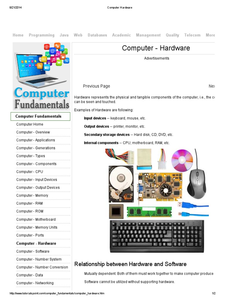 Computer - Hardware: Relationship Between Hardware and Software | PDF | Computer Hardware ...