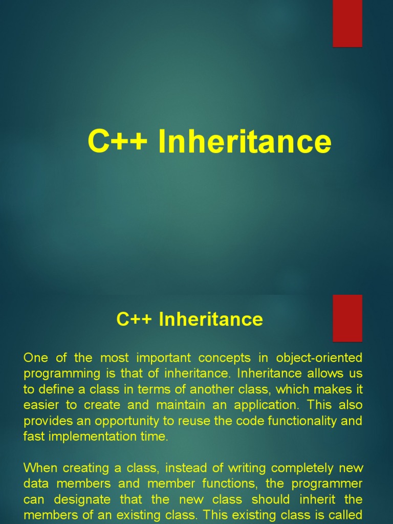 Inheritance Presentation Pdf Inheritance Object Oriented Programming Class Computer