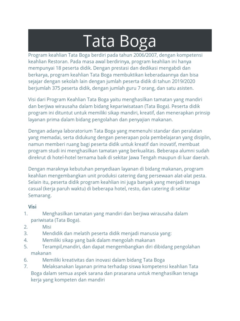 Tata Boga | PDF