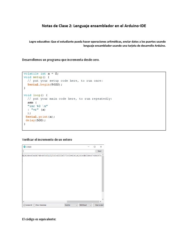 Notas de Clase - Arduino Inline Assembler - Parte2 | Descargar gratis PDF | Edad de información ...