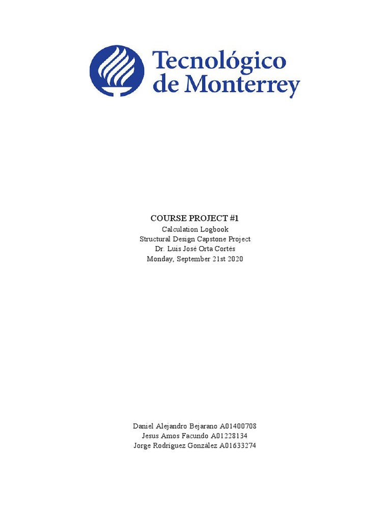 Calc. Logbook Capstone (Concrete) | PDF | Bending | Beam (Structure)