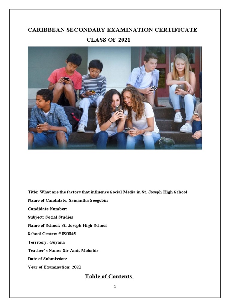 Social Studies SBA | PDF | Social Media | Popular Culture & Media Studies