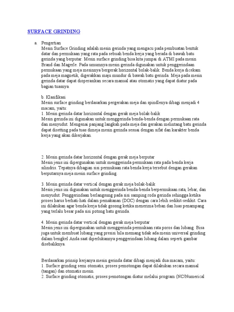 Surface Grinding | PDF