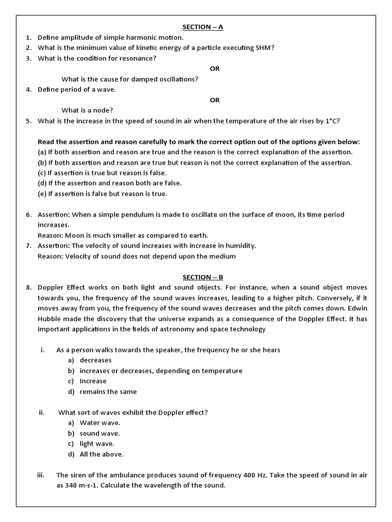 Class 11 at 1 | PDF | Doppler Effect | Sound