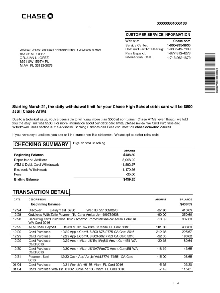 Statement | PDF | Debit Card | Overdraft