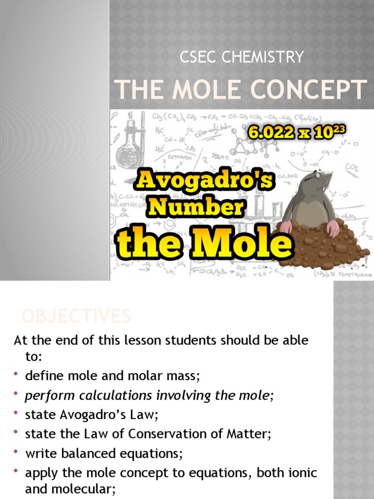 Chemistry - Mole Concept | PDF | Mole (Unit) | Molecules