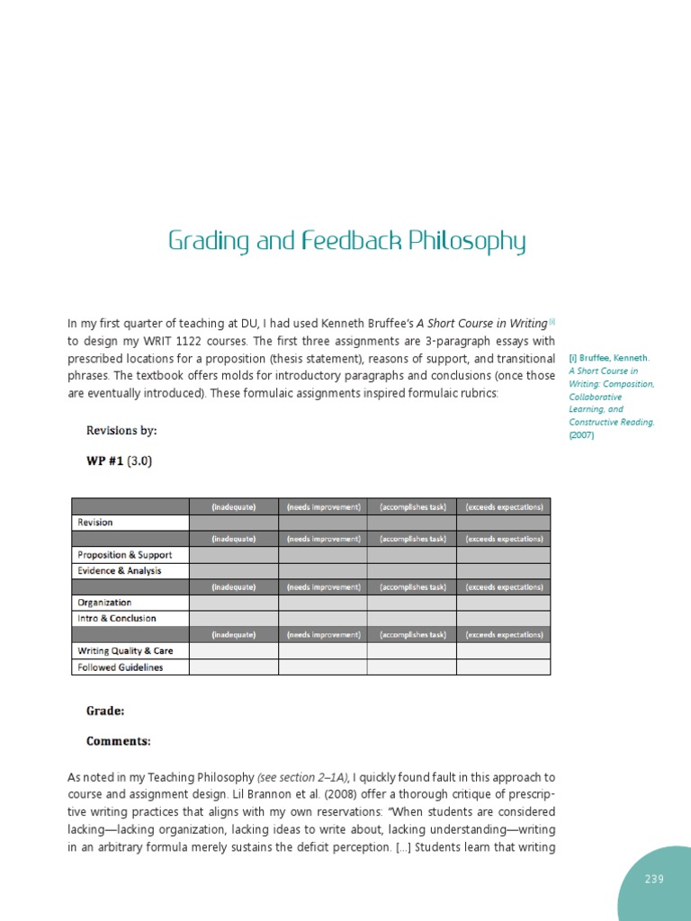 Grading Philosophy | PDF | Rubric (Academic) | Rhetoric