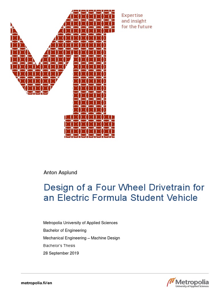 Design of A Four Wheel Drivetrain For An Electric Formula Student ...