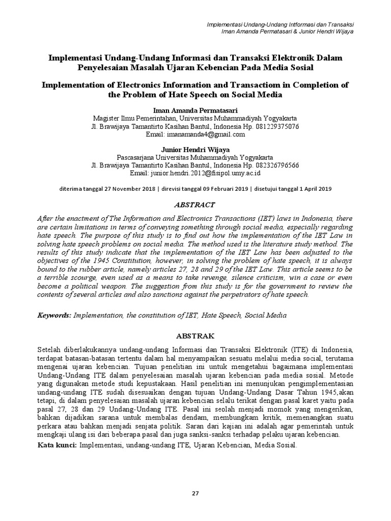 Implementasi Uu Ite | PDF | Business