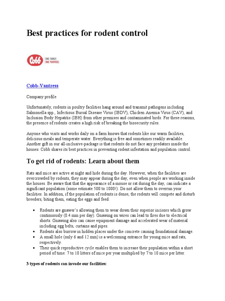 Best Practices For Rodent Control | PDF