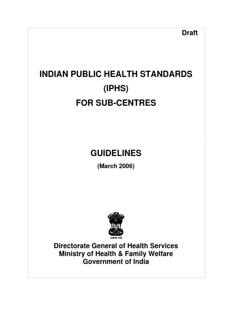 Indian Public Health Standards (IPHS) For Sub-Centres: Draft | PDF ...