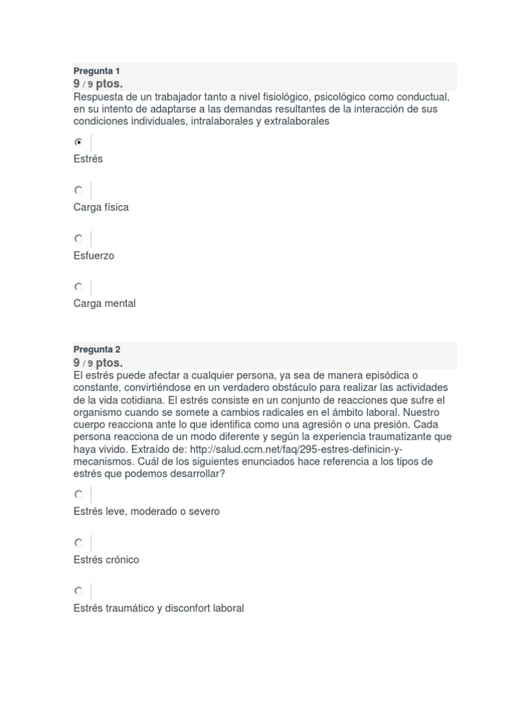 Quiz 2 - EPIDEM. | PDF | Estrés (biología) | Evaluación