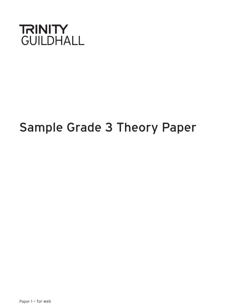Grade 3 Sample Paper 1 FOR WEB | PDF | Minor Scale | Elements Of Music