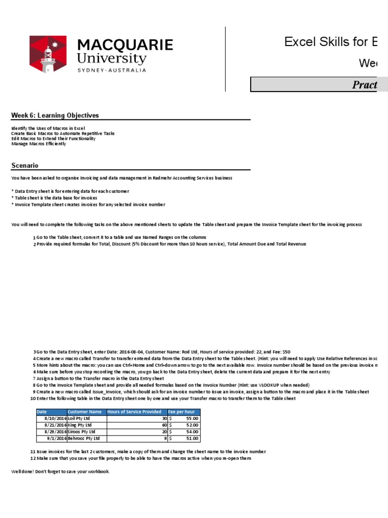Macro - Practice Challenge | Download Free PDF | Microsoft Excel ...