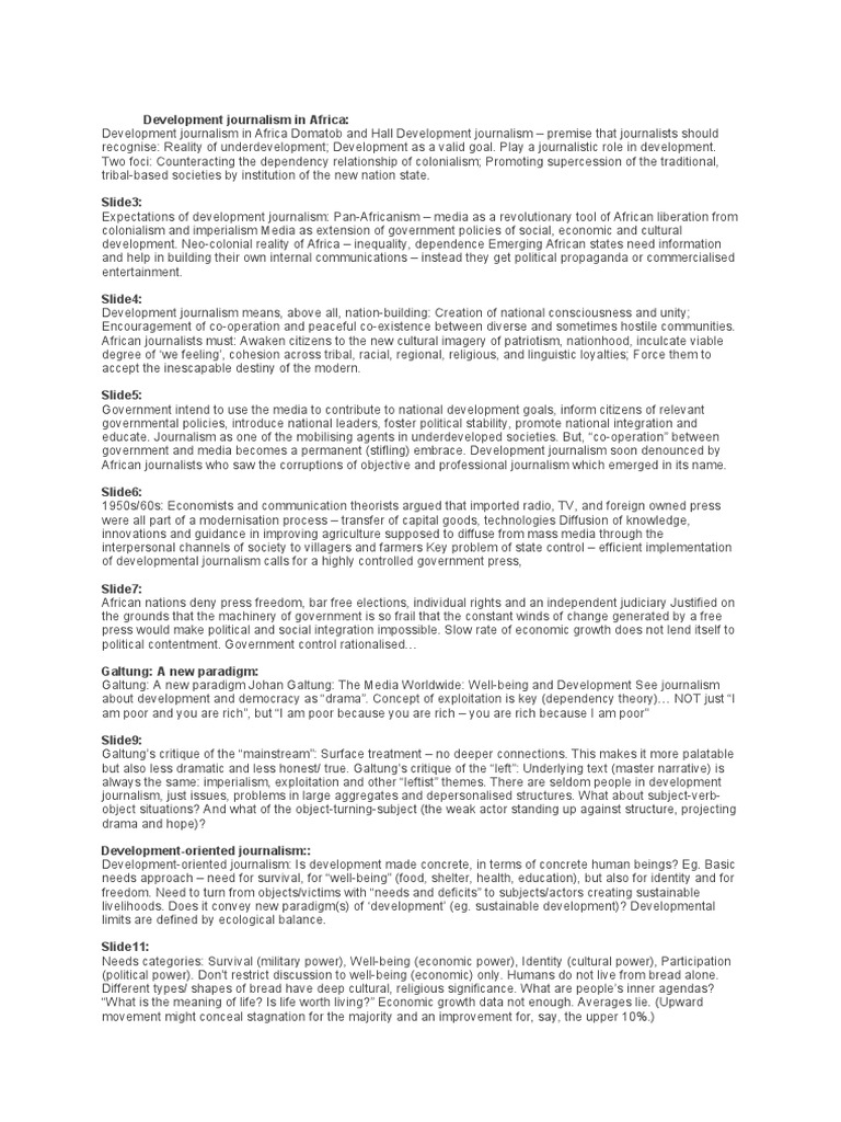 Development Journalism | PDF | Journalism | Sustainability
