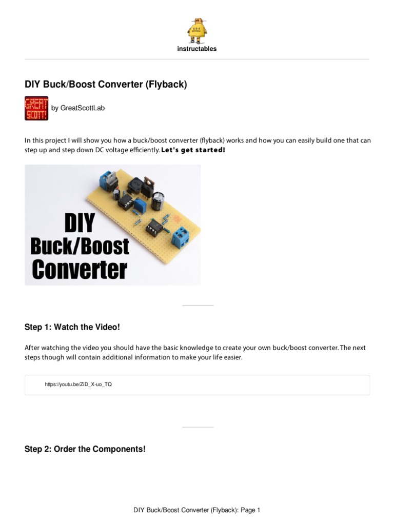 DIY Buck/Boost Converter Guide | PDF | Arduino | Electronic Circuits