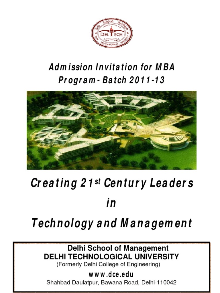 MBA Admission Brochure 2011-13 | PDF | Entrepreneurship | Science And ...