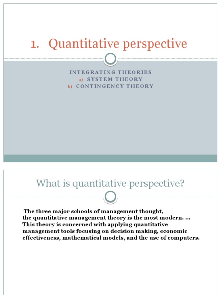 What Is Quantitative Perspective | PDF