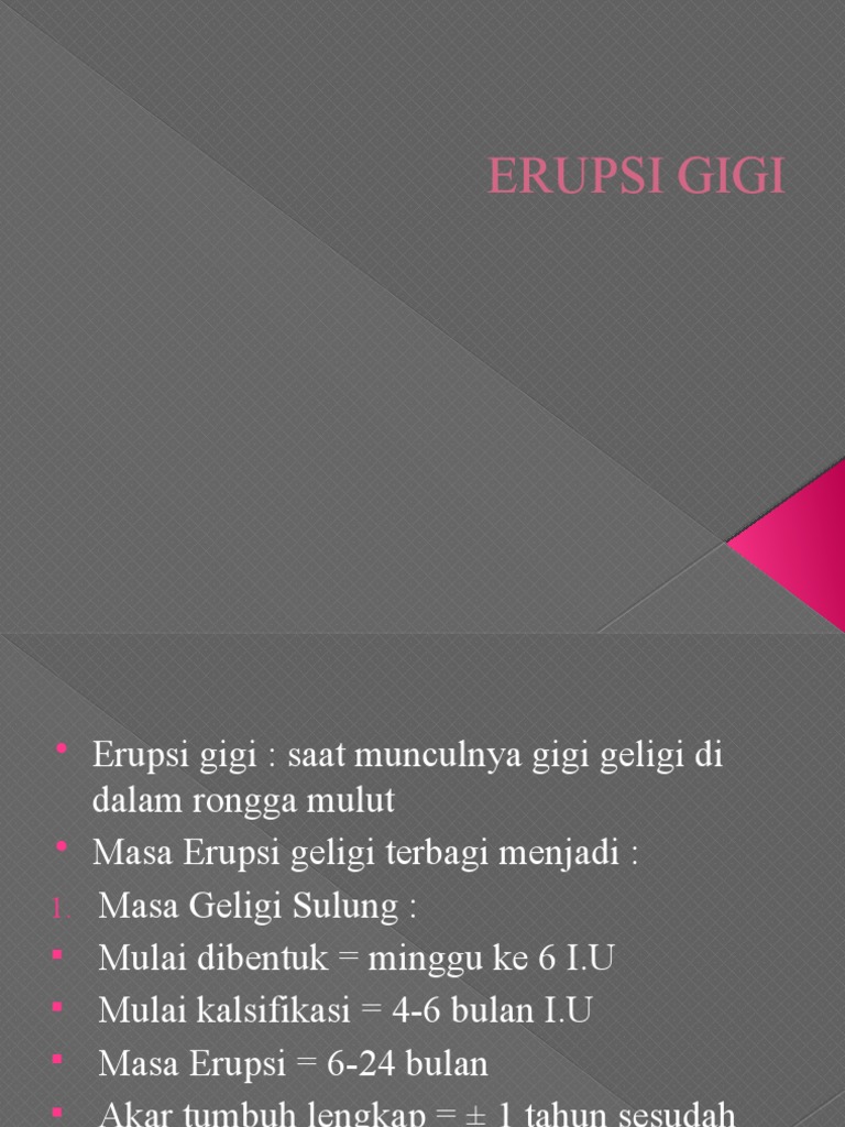 Tabel Erupsi Gigi Anak dan Permanen | PDF | Seni & Disiplin Bahasa ...