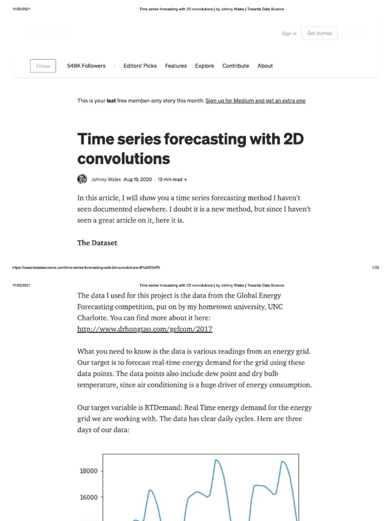 Time Series Forecasting With 2D Convolutions | PDF