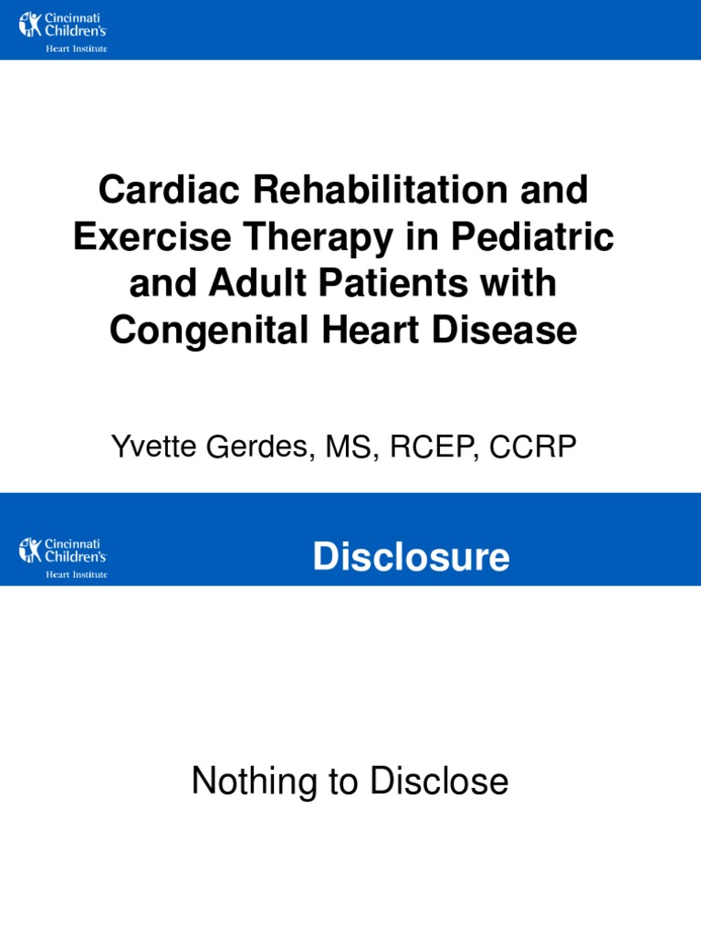 Cardiac Rehabilitation and Exercise Therapy in Pediatric and Adult ...