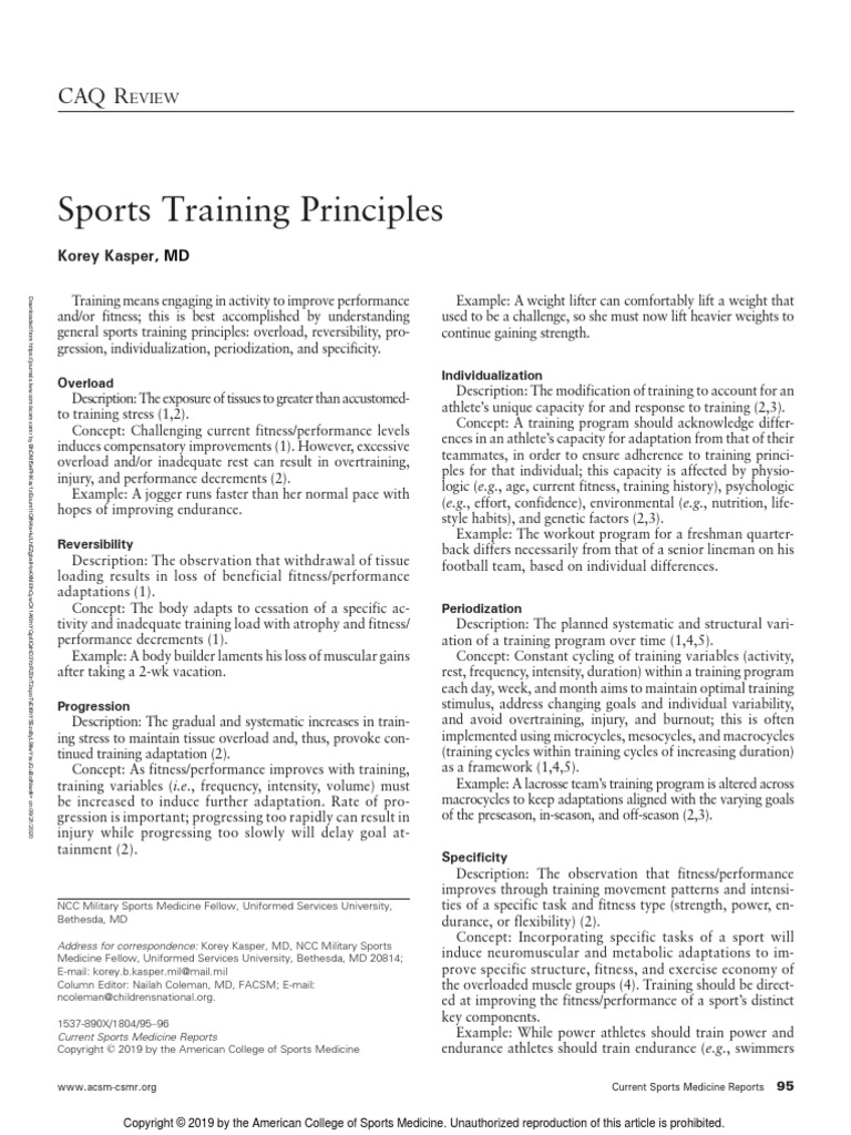 Sports Training Principles.2 | PDF | Physical Fitness | Management Of ...