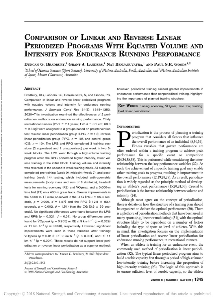Comparison of Linear and Reverse Linear Periodized Programs With ...