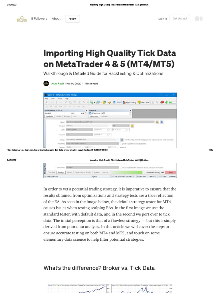 Importing High Quality Tick Data On Metatrader 4 And 5 Pdf Software Testing Computing