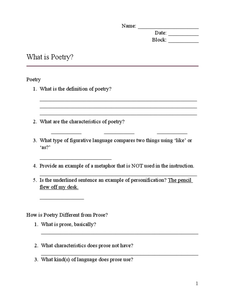 Introduction To Poetry Notes | PDF | Sonnets | Poetry