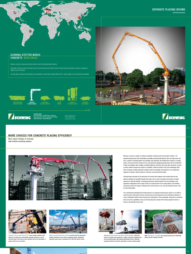 Schwing SPB Brochure | PDF | Crane (Machine) | Concrete