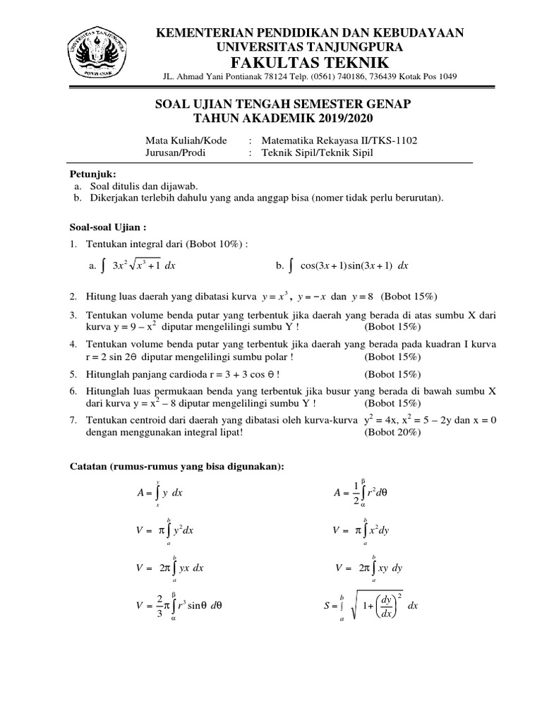 UTS Matematika Rekayasa II | PDF | Metode & Bahan Ajar
