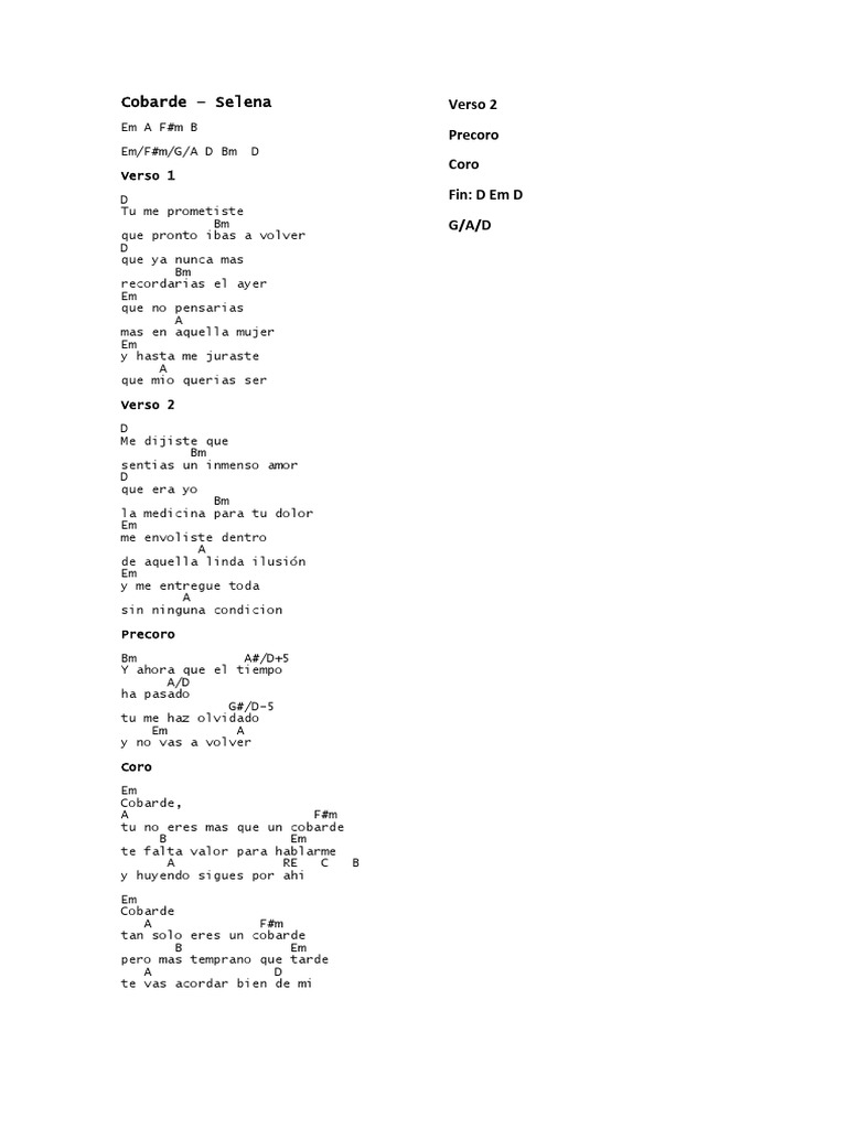 Cobarde Selena | PDF