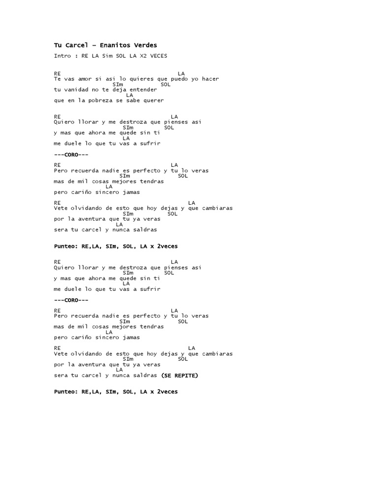 Tu Carcel-Enanitos Verdes | PDF