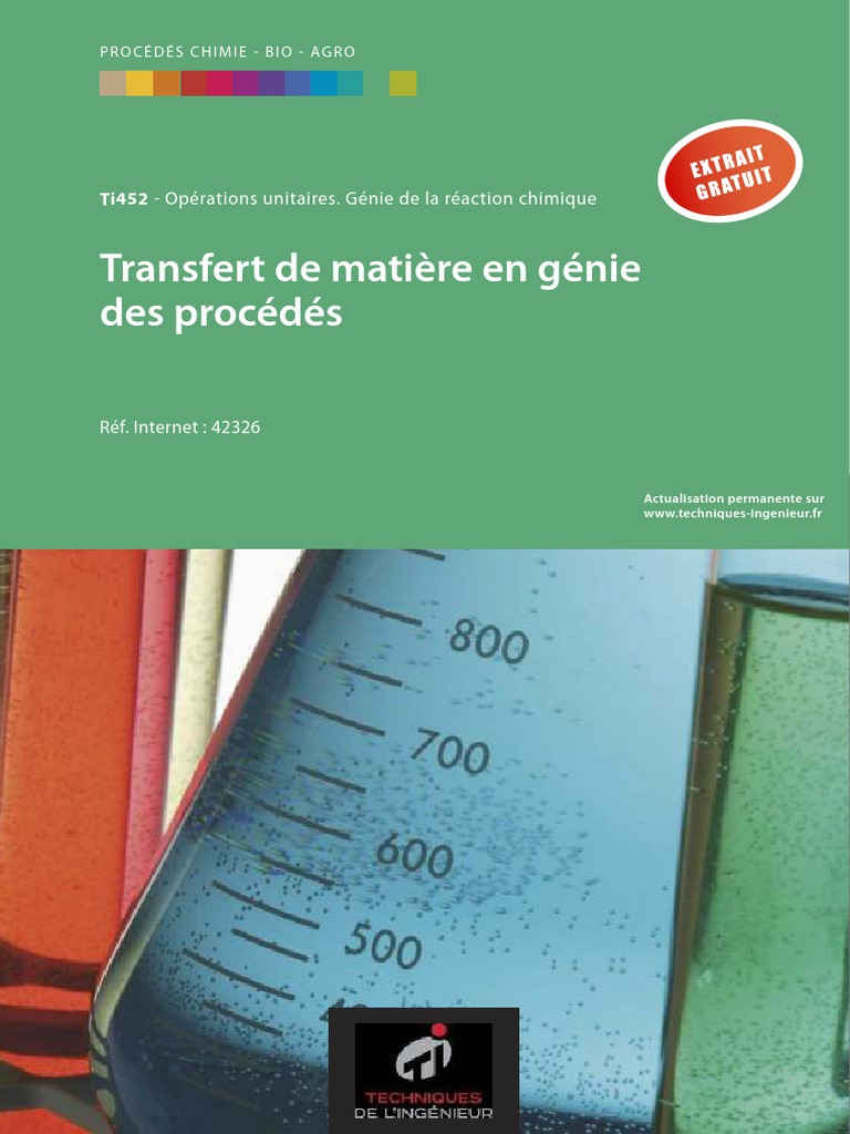 Transfert de Matière en Génie Des Procédés | PDF | Mécanique des ...