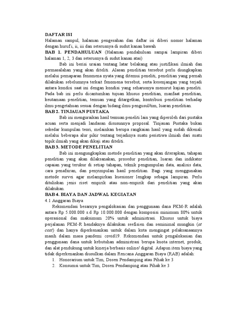 Template PKM Penelitian (PKM-R) | PDF | Kajian Bahasa Asing | Sains ...